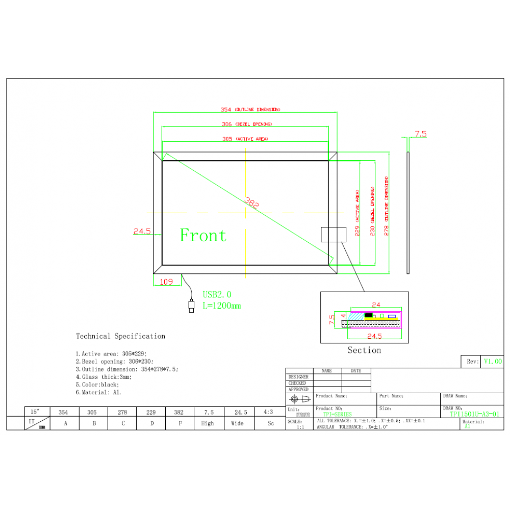 IR TOUCH Overlay LCD 50" Multi Touch Screen USB Frame Only Without Glass